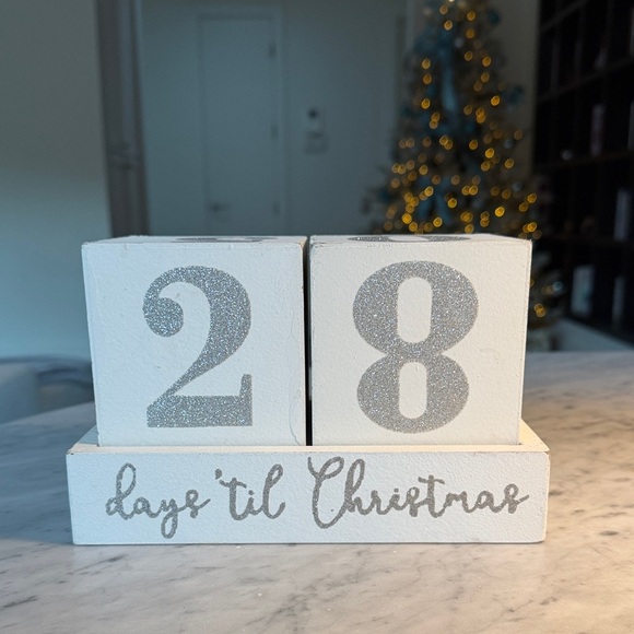 Holiday | Silver And White Christmas Countdown Blocks | Poshmark